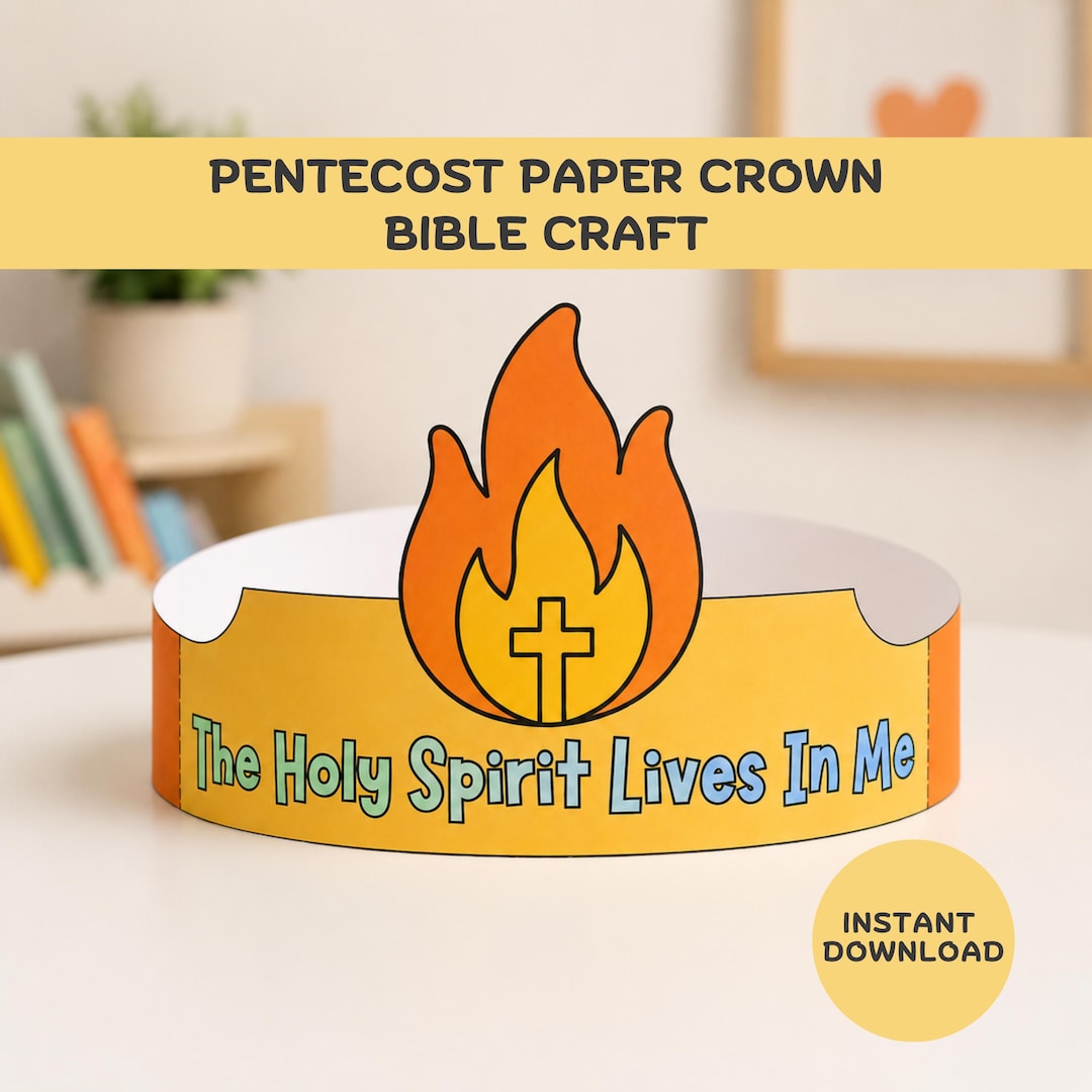 Pentecost Paper Crown Craft, Holy Spirit Bible Activity for Kids ...