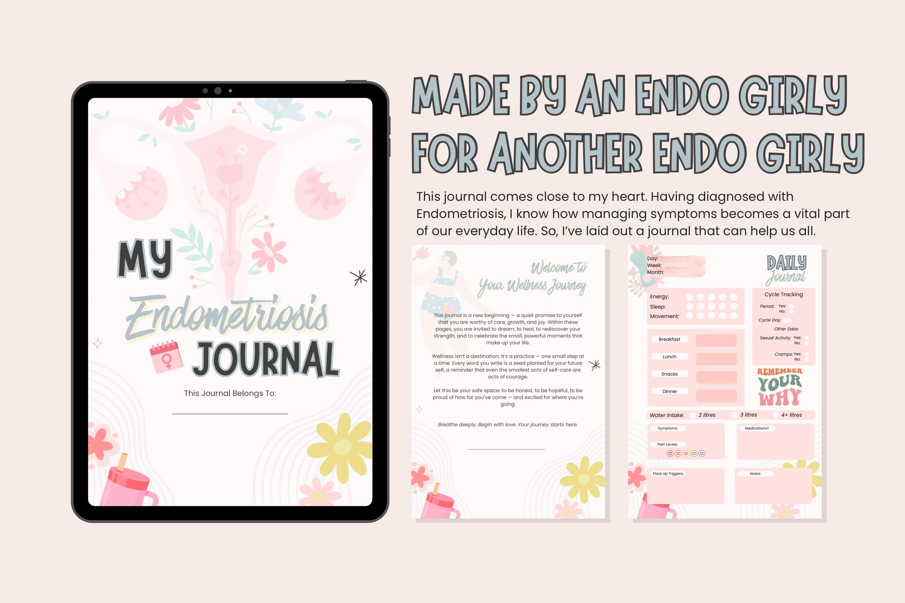 Endometriosis Journal, Printable Pink Endo Journal, Endometriosis ...