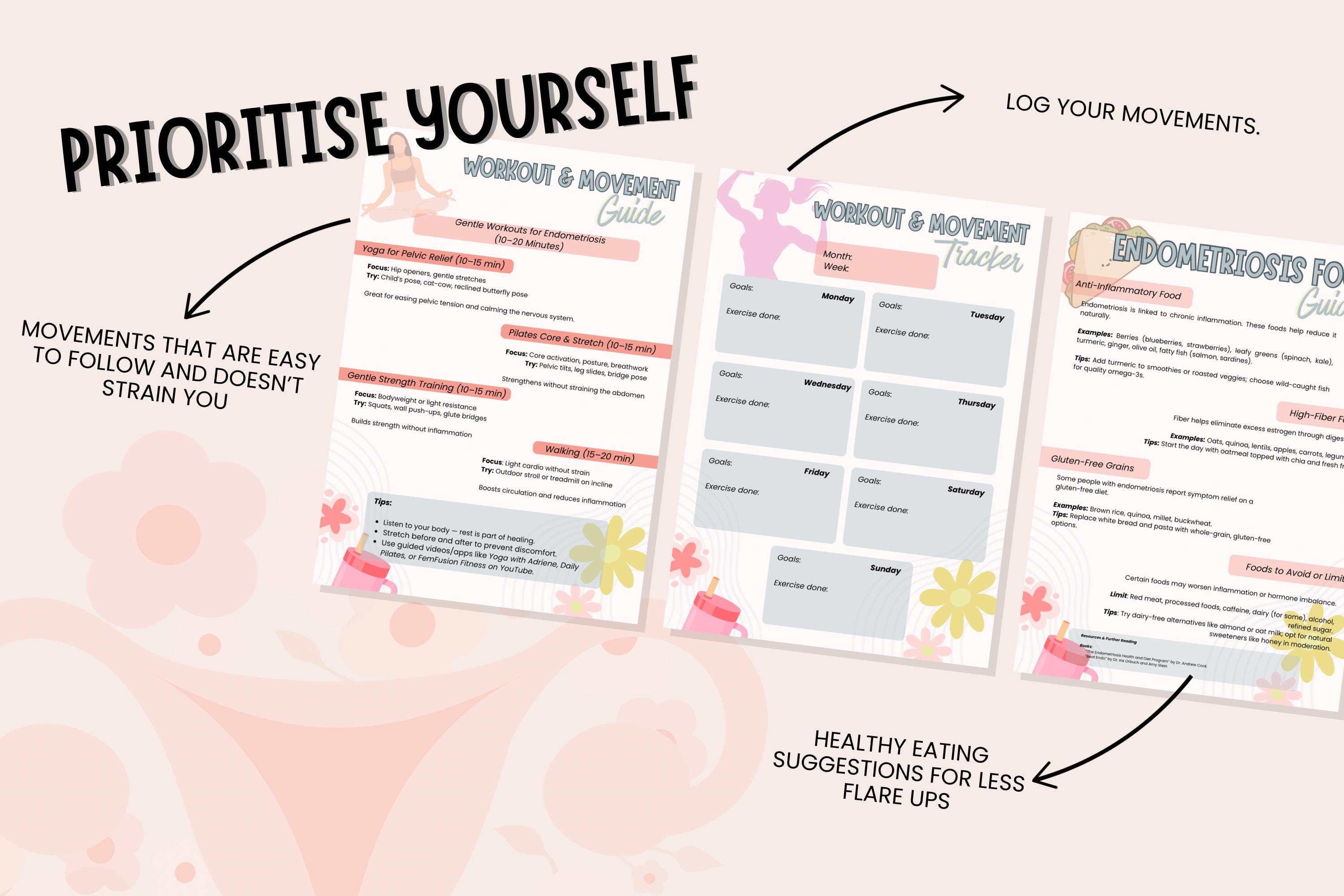 Endometriosis Journal, Printable Pink Endo Journal, Endometriosis ...