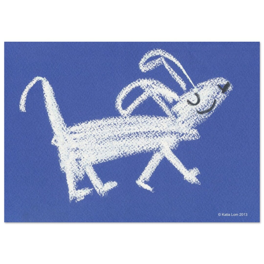 White Dog, Katia Lom Art Print - Etsy