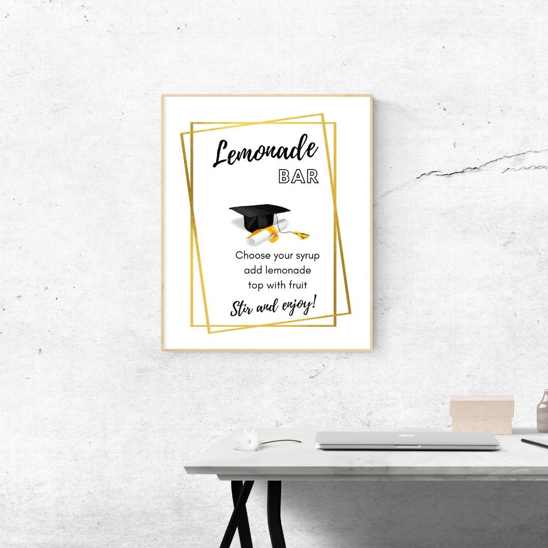 Graduation Lemonade Bar Sign, Graduation Party Drink Station ...