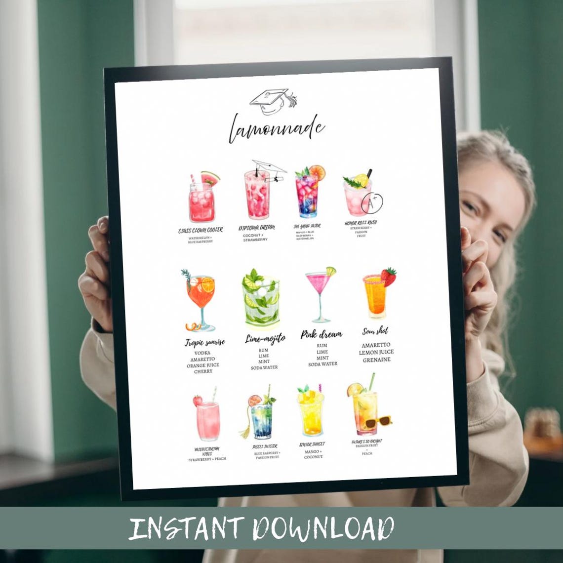 Graduation Party Lemonade Bar Menu| Graduation Party - Etsy