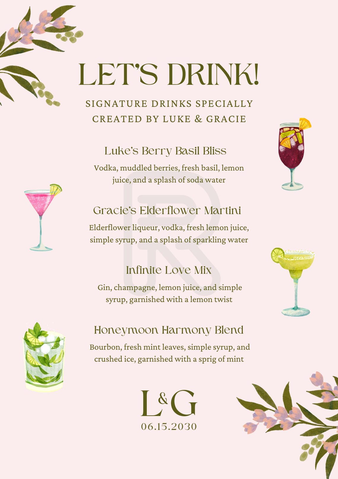 Graduation Party Lemonade Bar Menu| Graduation Party - Etsy