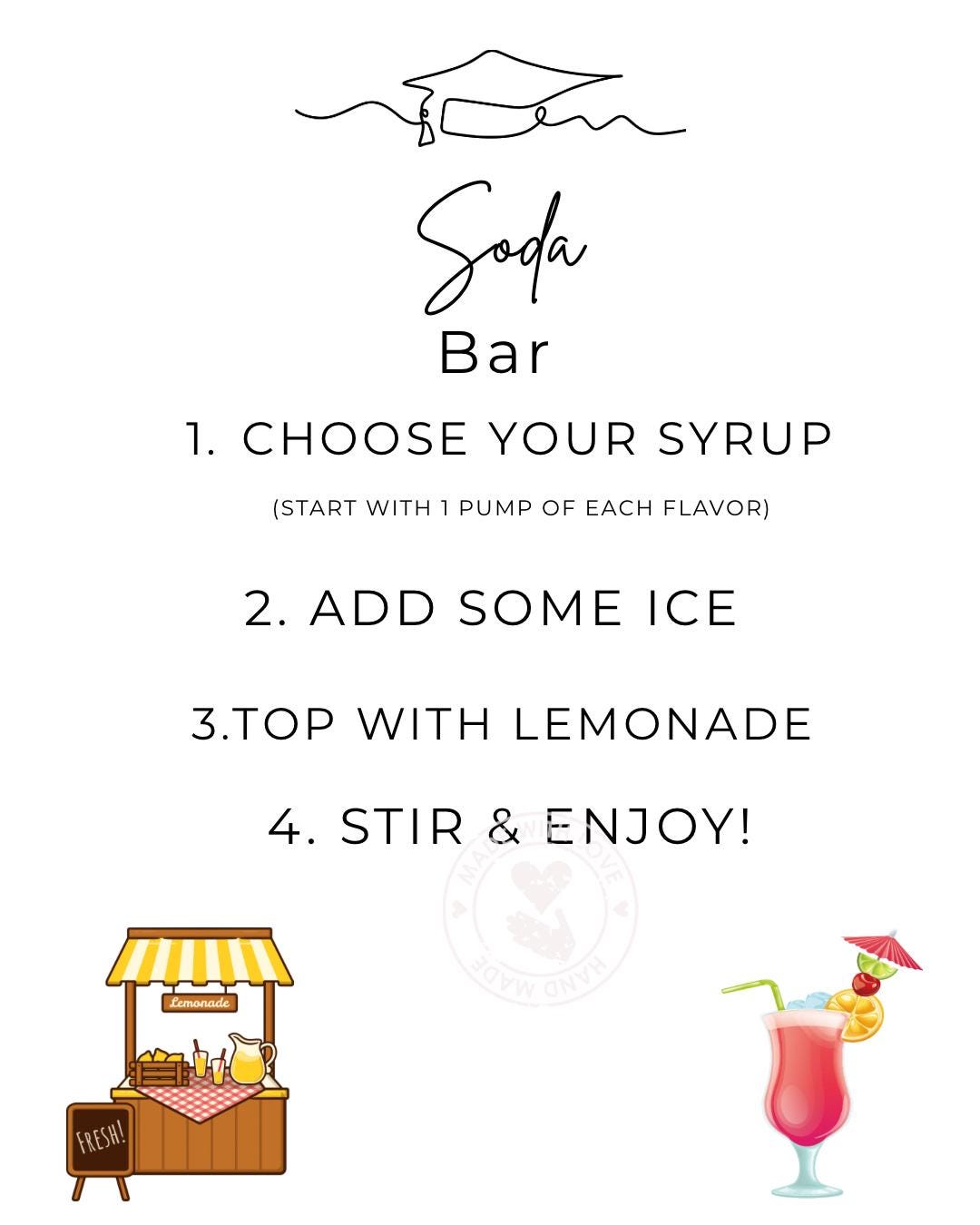 Lemonade Bar Sign Printable, Digital Party Decor, Instant Download Sign ...