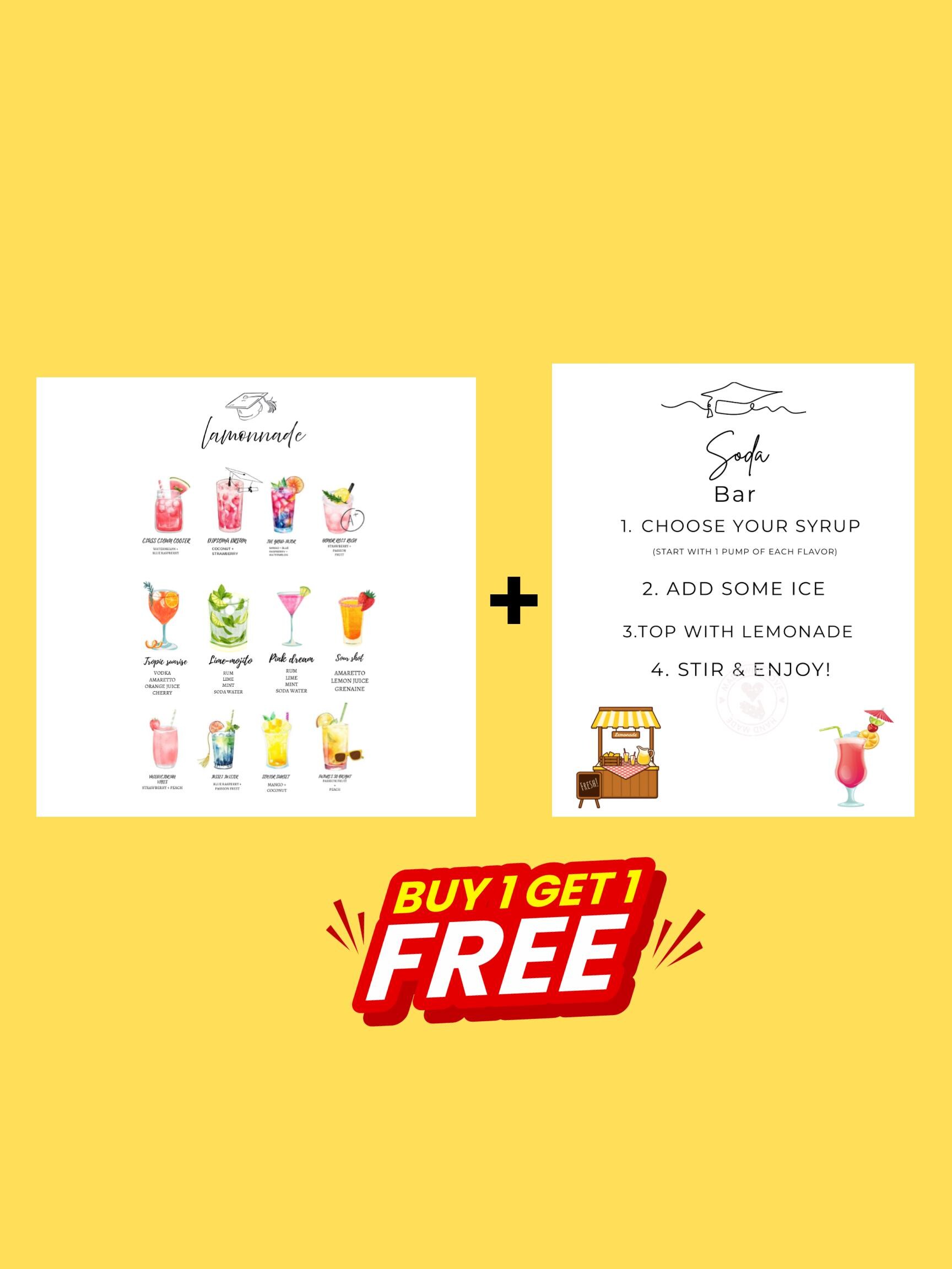 Custom Graduation Party Lemonade Bar Editable Menu Sign and Lemonade ...