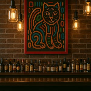 Mola Cat Art Print: Panama Folk Art, Jungle Decor (digital Download) - Etsy