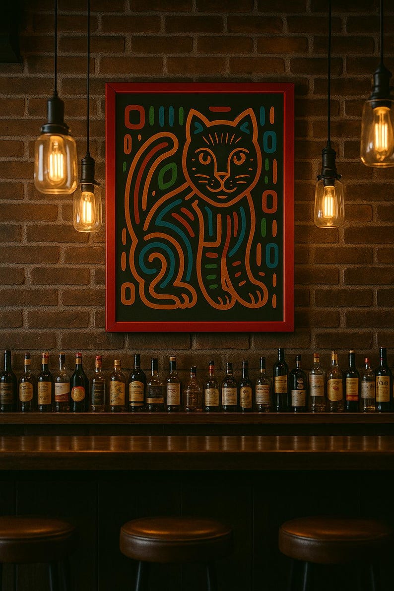 Mola Cat Art Print: Panama Folk Art, Jungle Decor (digital Download) - Etsy