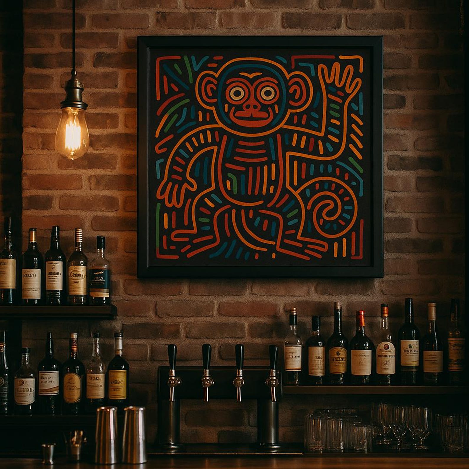 Mola Monkey | Panama Folk Art Inspired | Vibrant Jungle Decor | Digital ...