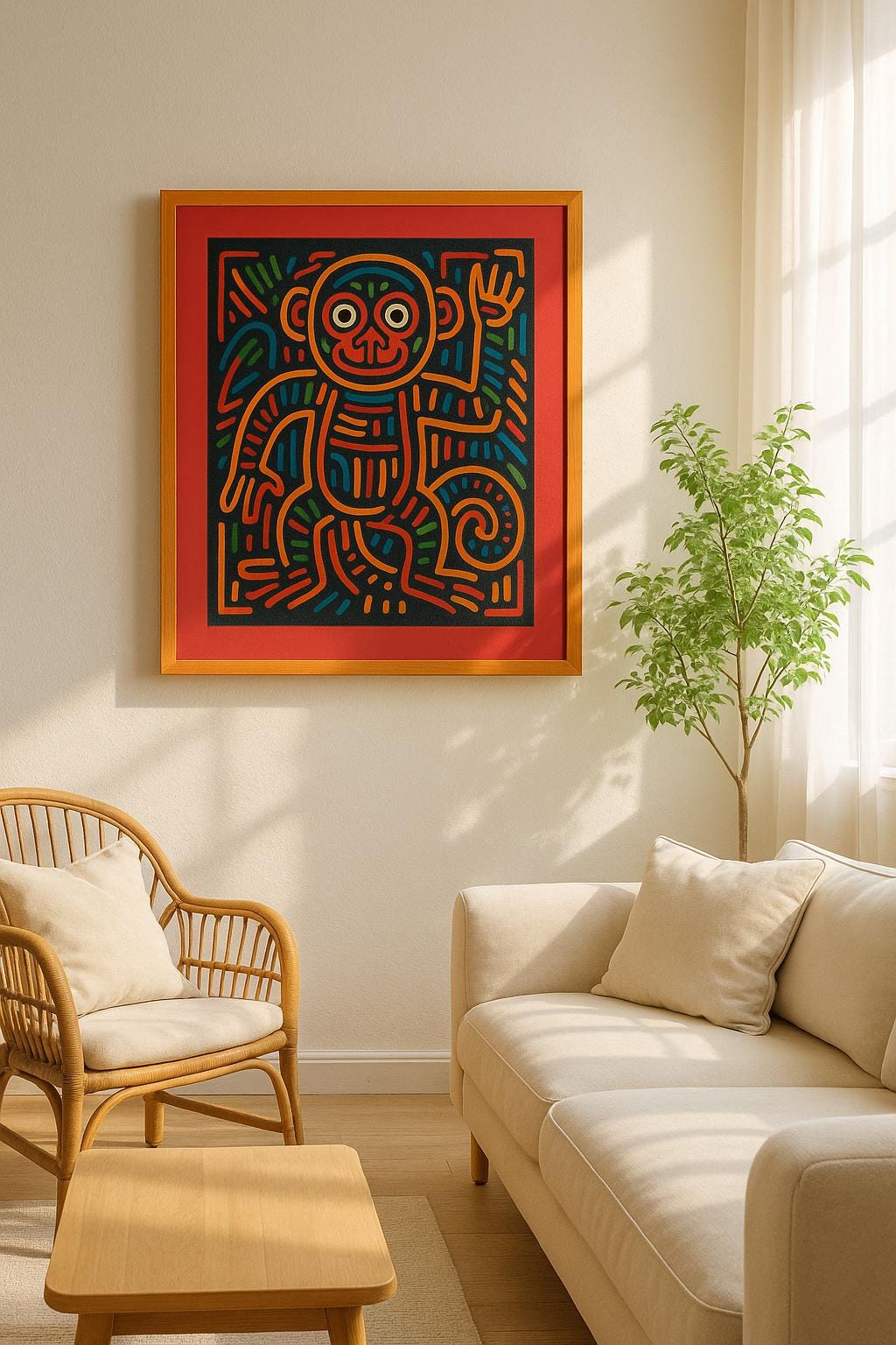 Mola Monkey | Panama Folk Art Inspired | Vibrant Jungle Decor | Digital ...