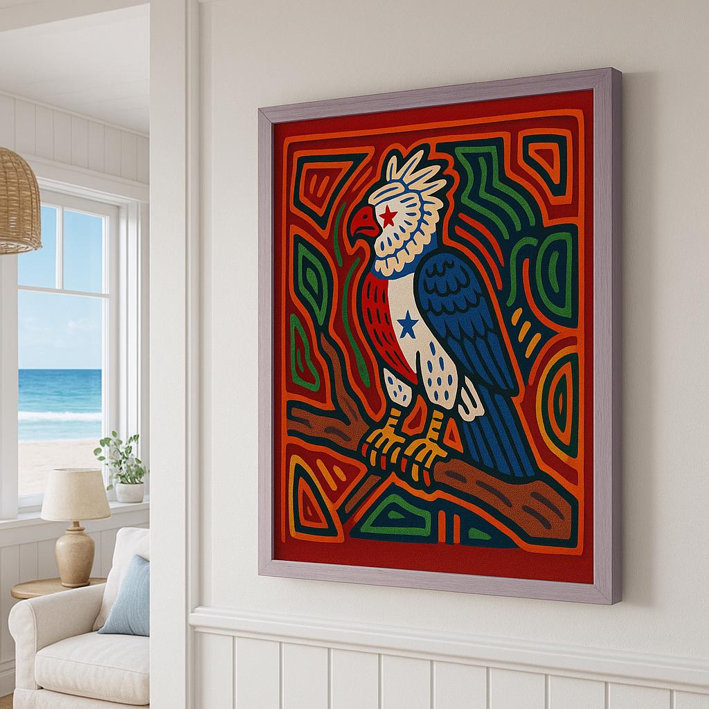 Mola Eagle Print: Panama Folk Art Inspired Animal Poster (digital ...