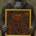 Mola Monkey | Panama Folk Art Inspired | Vibrant Jungle Decor | Digital ...