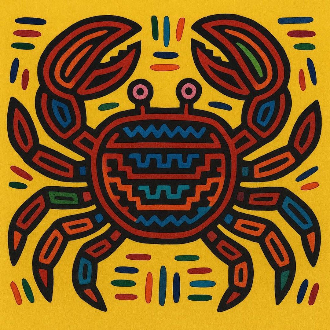Mola Crab Print: Panama Folk Art Animal Poster (digital Download) - Etsy