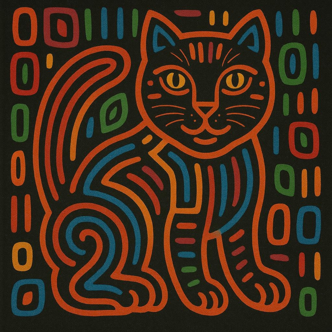 Mola Cat Art Print: Panama Folk Art, Jungle Decor (digital Download) - Etsy