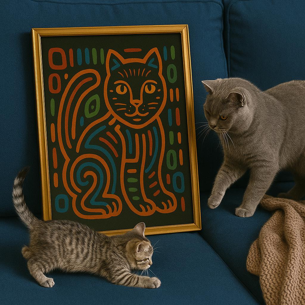 Mola Cat Art Print: Panama Folk Art, Jungle Decor (digital Download) - Etsy