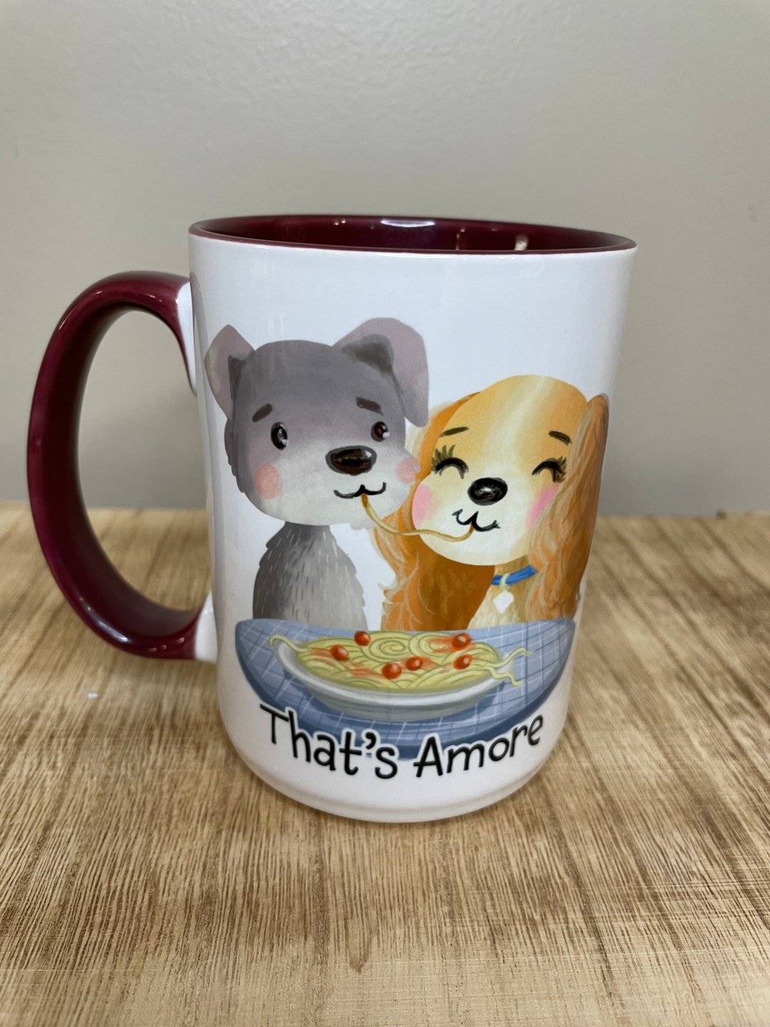 That's Amore Dog Valentine Coffee Mug - Italian Restaurant Theme - Etsy