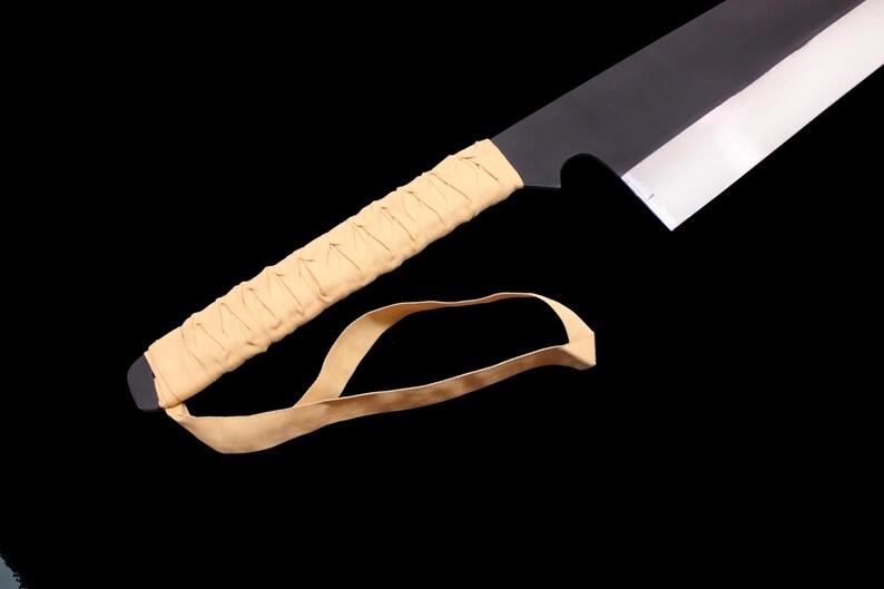 Handmade Anime Sword – Black Steel Blade With Wrapped Handle | Cosplay ...