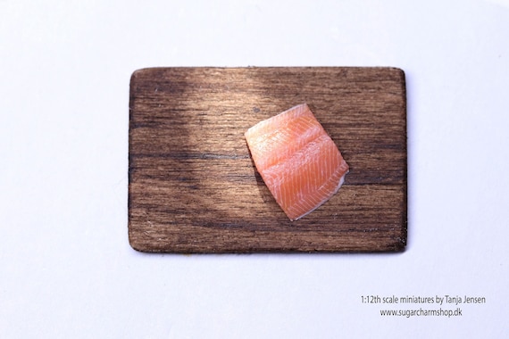 scale one inch salmon,Incredible Detail Dollhouse miniature salmon,fish ...