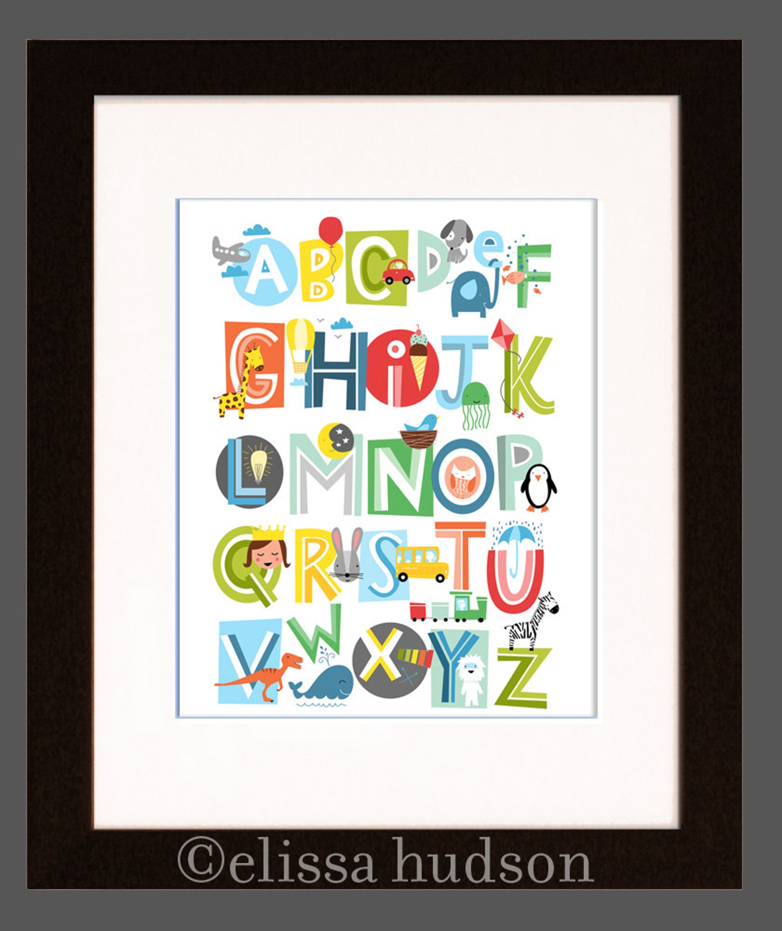 Bright ABC Wall Art Print - Etsy
