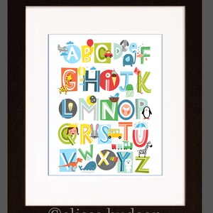 Bright ABC Wall Art Print - Etsy