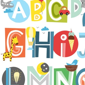 Bright ABC Wall Art Print - Etsy