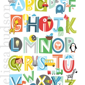 Bright ABC Wall Art Print - Etsy