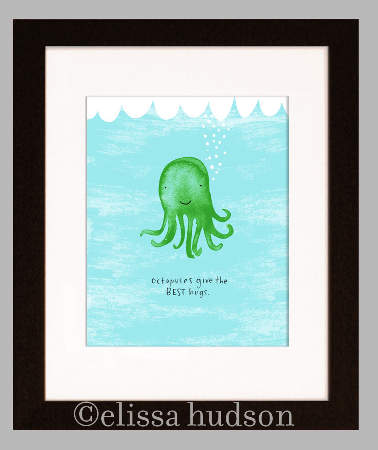 Octopuses Give the Best Hugs Wall Art Print Children's Room Baby ...