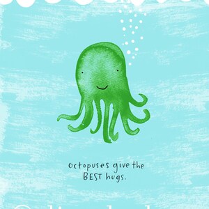 Octopuses Give the Best Hugs Wall Art Print Children's Room Baby ...