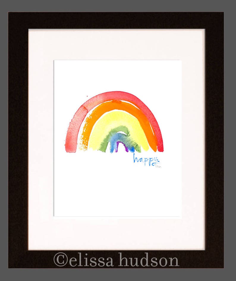 Happy Rainbow Wall Art Print Children's Room Baby Nursery Decor - Etsy
