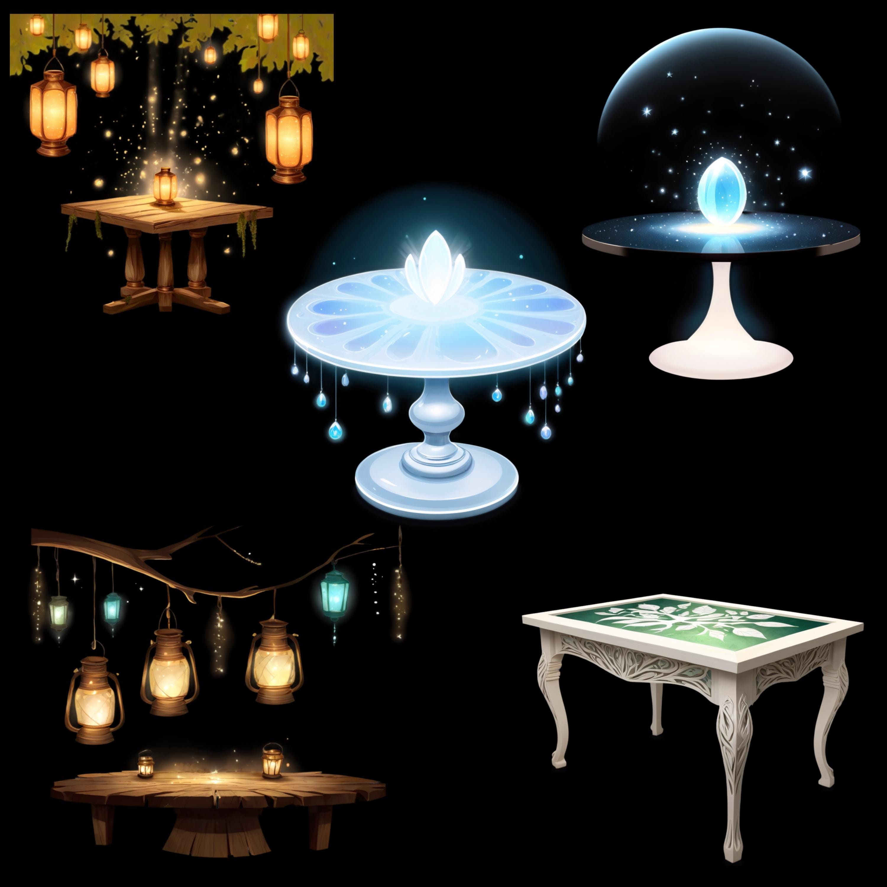 10 Mystical Table- Zipped PNG Cliparts - Etsy