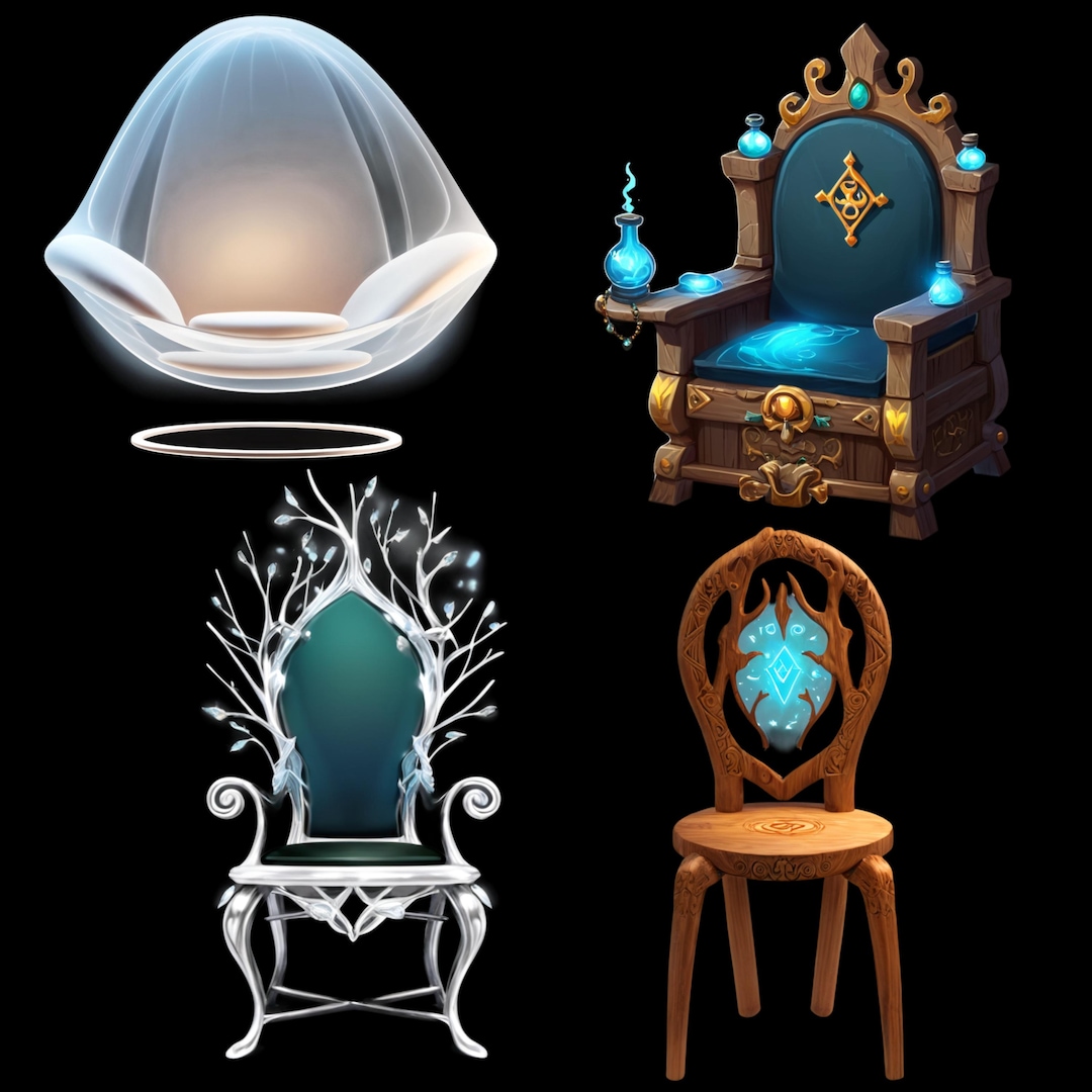 10 Fantasy Chairs- Zipped PNG Cliparts - Etsy