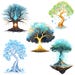 Fantasy Trees Set- 5 PNG Cliparts - Etsy