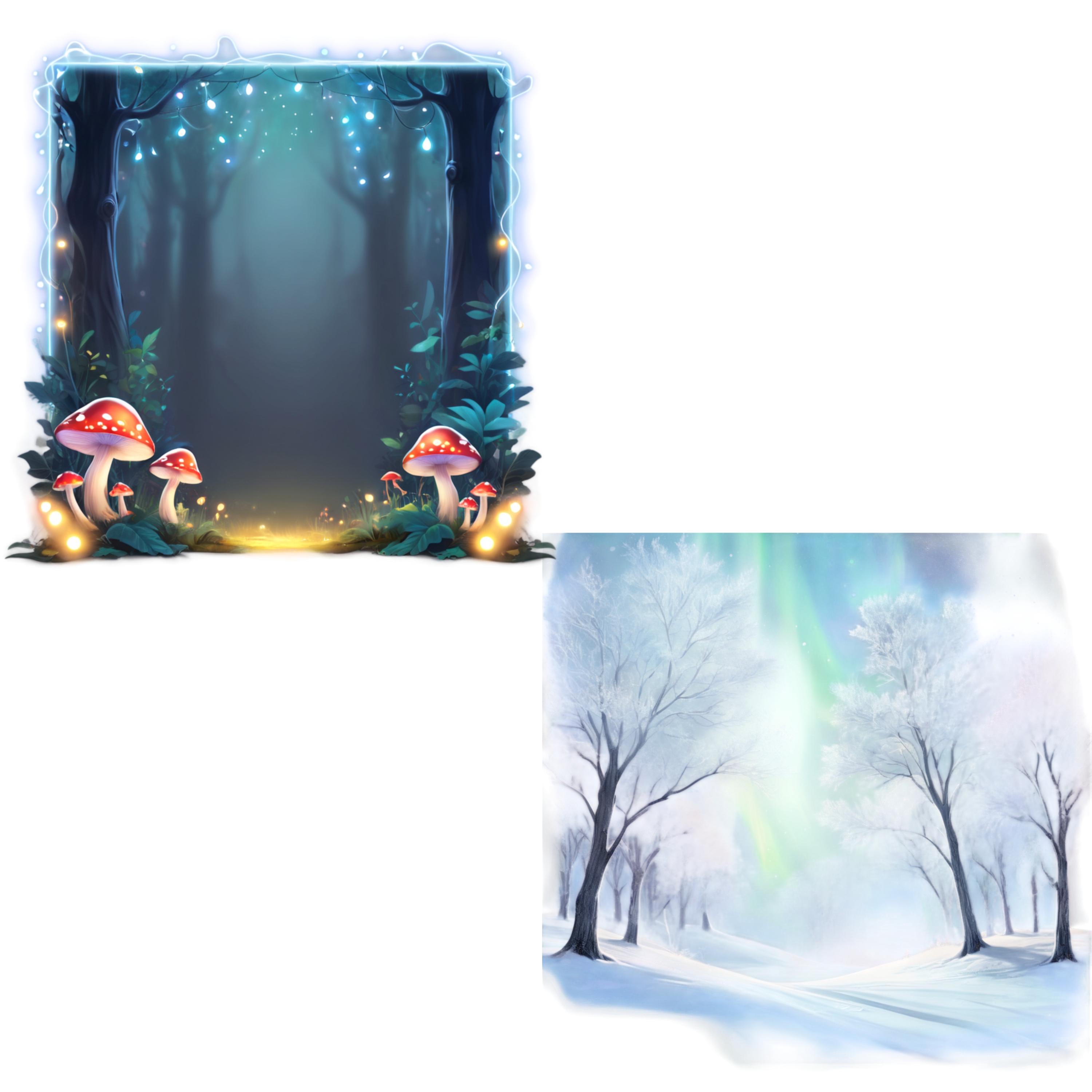 Magic Forest Backgrounds- 5 PNG Clipart - Etsy