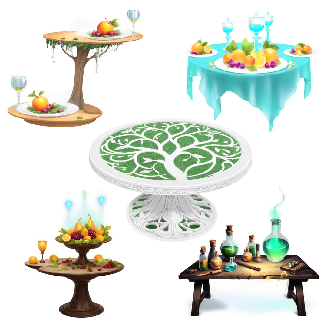 10 Mystical Table- Zipped PNG Cliparts - Etsy