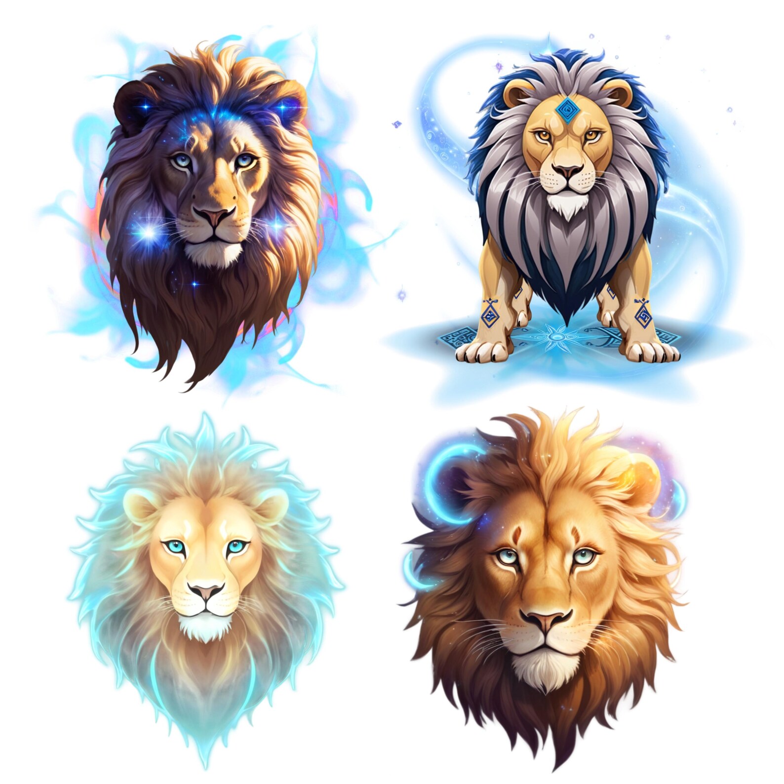 Fantasy Lions- 10 PNG Zipped Cliparts - Etsy