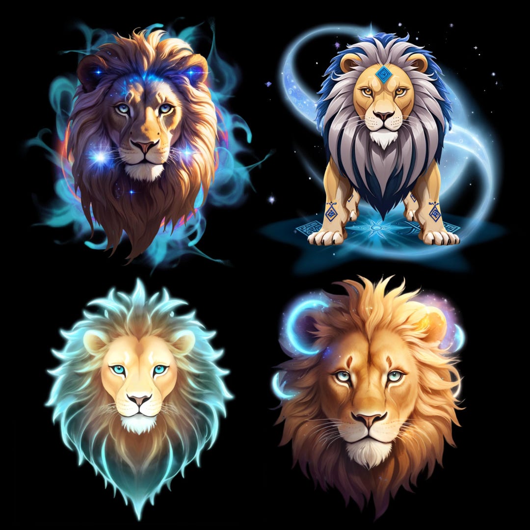 Fantasy Lions- 10 PNG Zipped Cliparts - Etsy