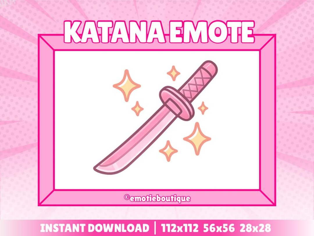 Katana Sword Weapon | Pink Twitch Emote for Streamers | Twitch, Youtube ...
