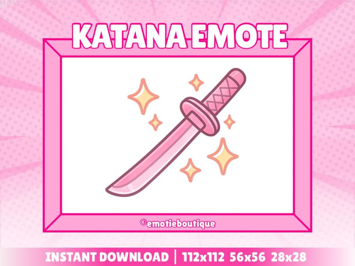 Katana Sword Weapon | Pink Twitch Emote for Streamers | Twitch, Youtube ...