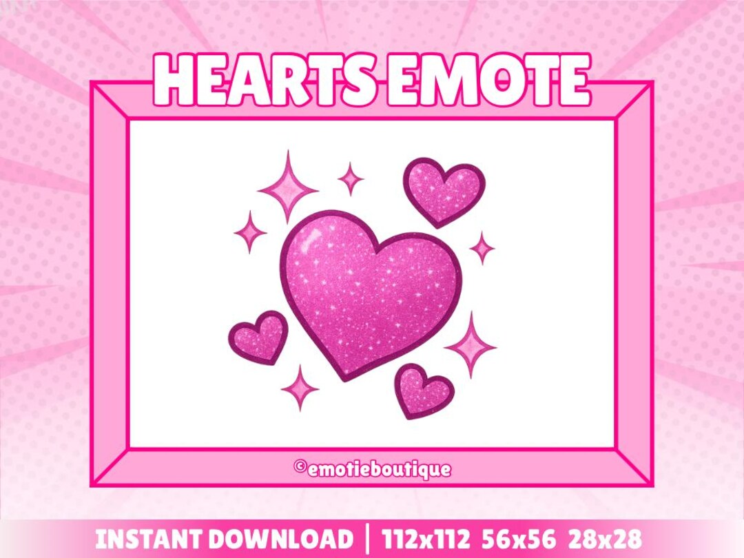 Pink Emote Hearts | Pink Twitch Emote for Streamers | Twitch Emote ...
