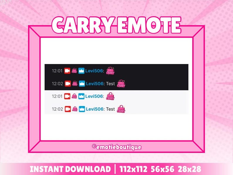 Rosa Handtasche Tragen | Twitch Emote | Für Streamer, Twitch & Discord ...