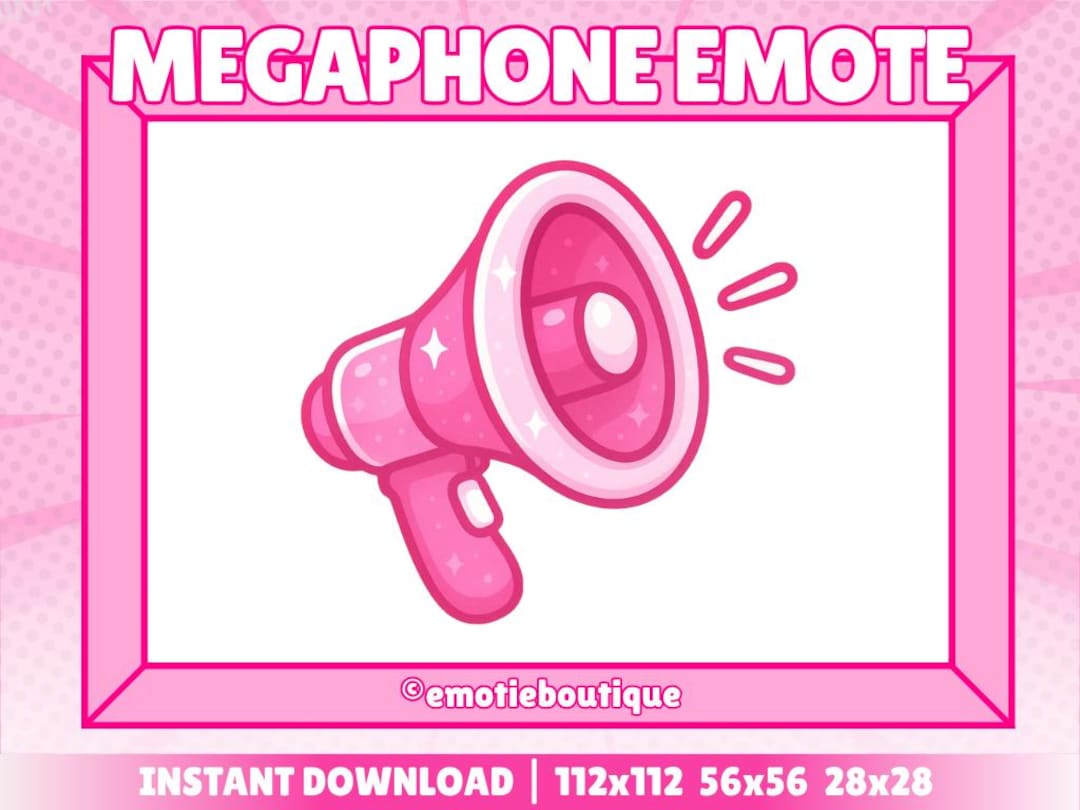 Pink Twitch Emote, Emote Megaphone Emote, Cute Emote for Twitch ...