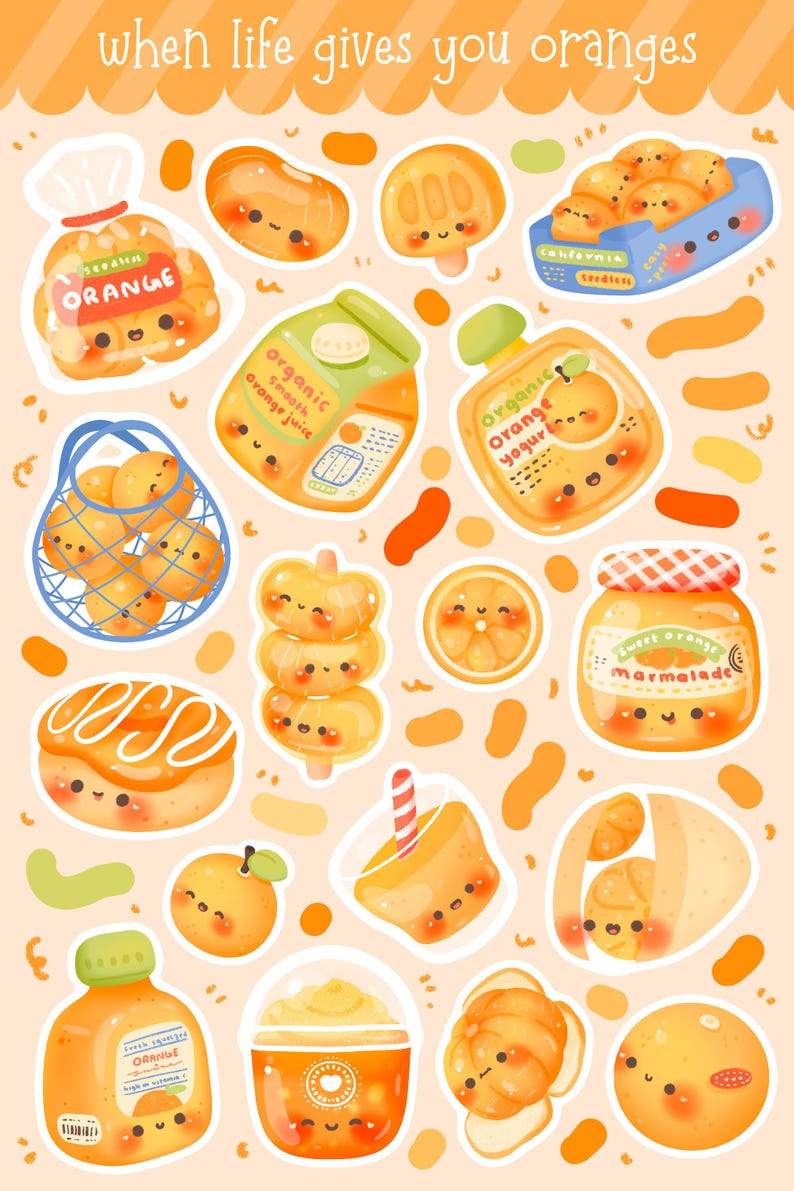 When Life Gives You Oranges | Scrapbooking | Planner | Sticker Sheet ...