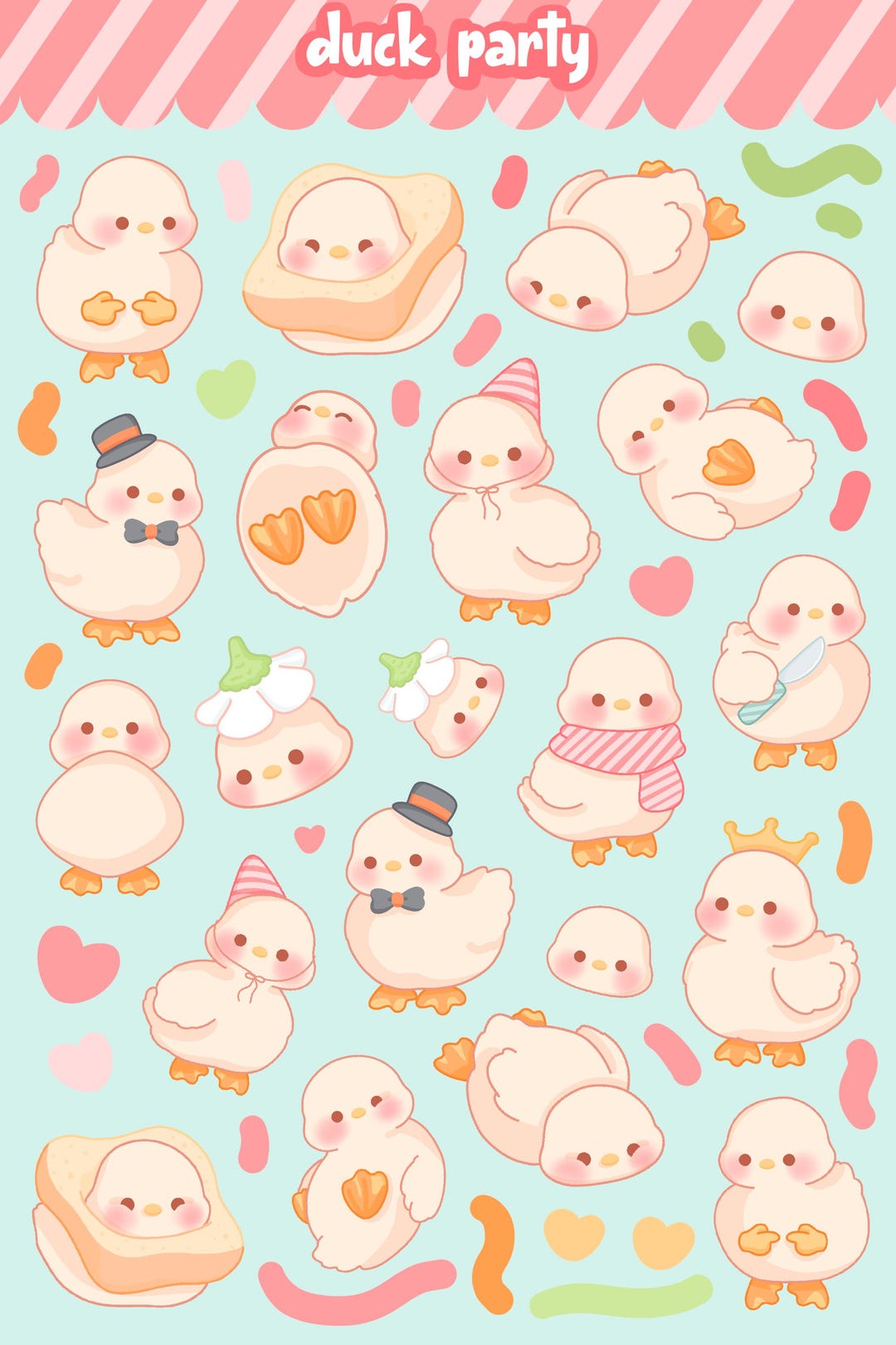 Duck Party | Sticker Sheet | Kiss Cut - Etsy