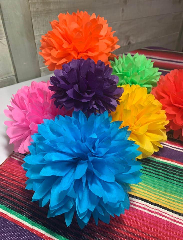 Tissue Paper Flowers. Mexican Fiesta. Paper Pom Pom. Day of the Death ...
