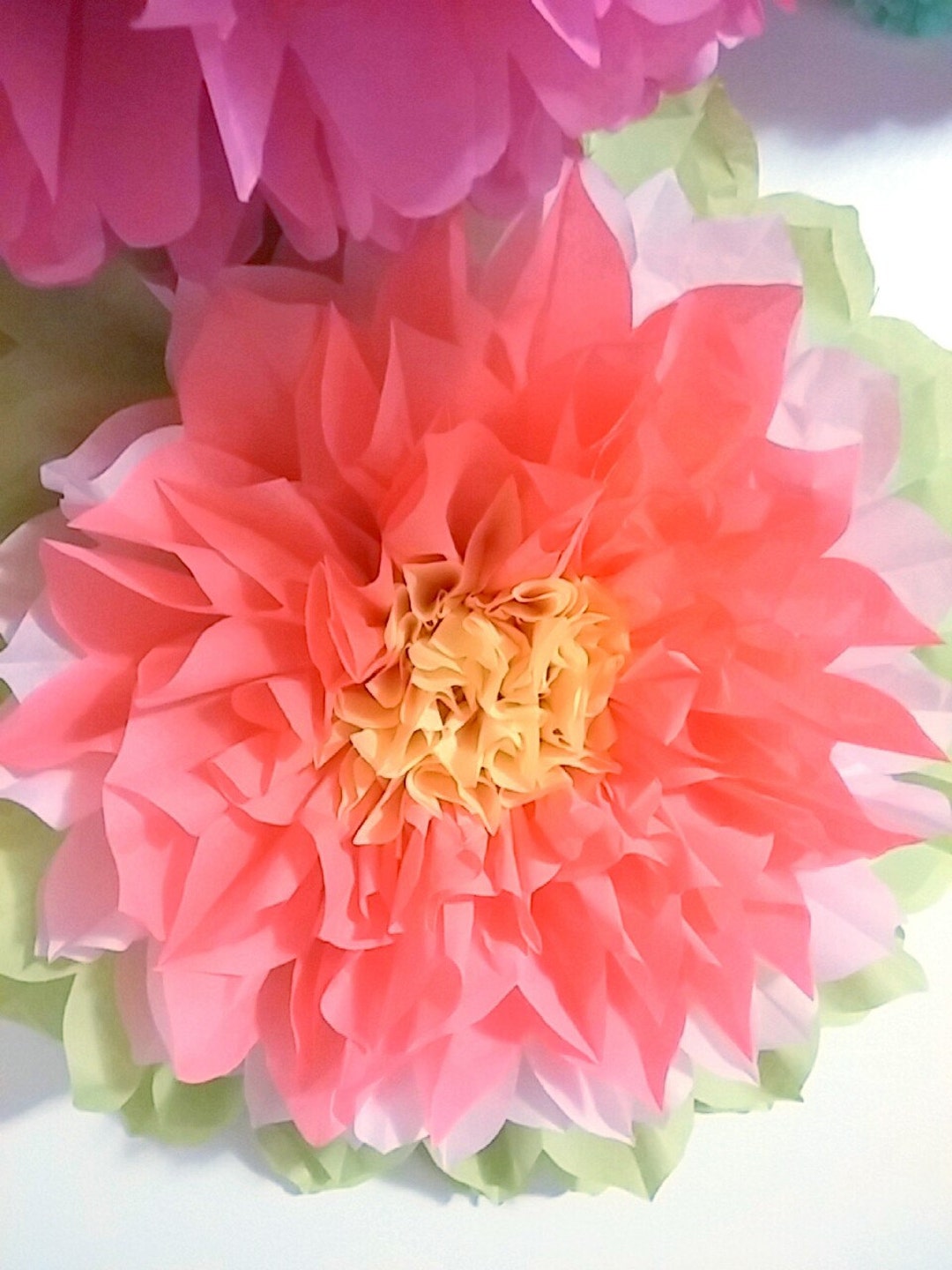 7 Tissue Paper Pom Flowers. Wedding Decor, Bridal Shower, Rehearsal ...