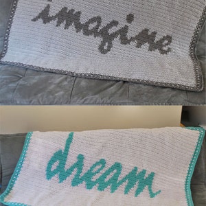 PATTERN PACK - 5 Afghans - Love, Believe, Inspire, Imagine, Dream ...