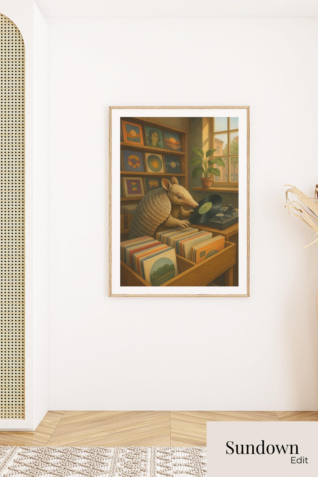 Whimsical Armadillo Poster |cute Home Decor| Critters Caught a Vibe ...