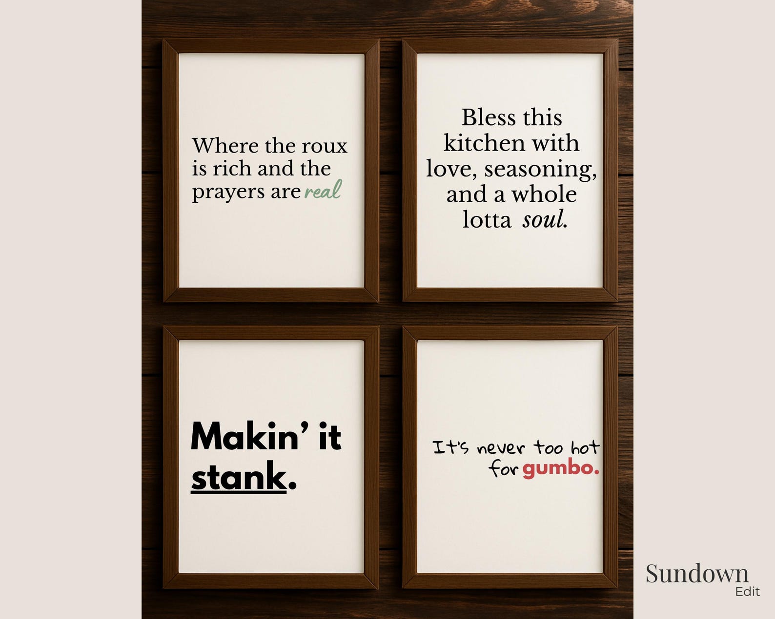 Louisiana Kitchen Wall Art Set – Printable Cajun Quote Decor, Gumbo ...