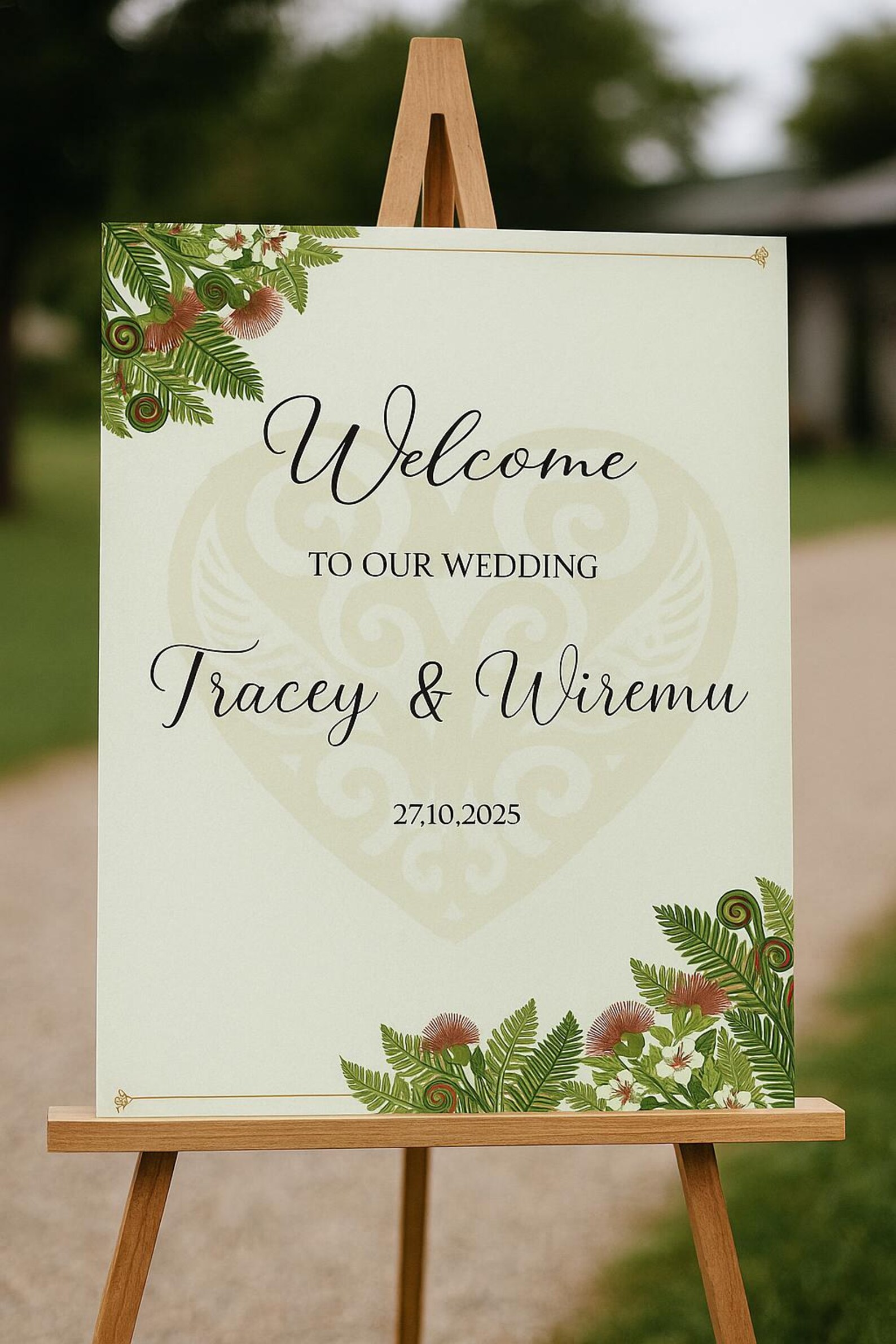 Editable NZ Wedding Welcome Sign With Pōhutukawa | Landscape A2 Digital ...