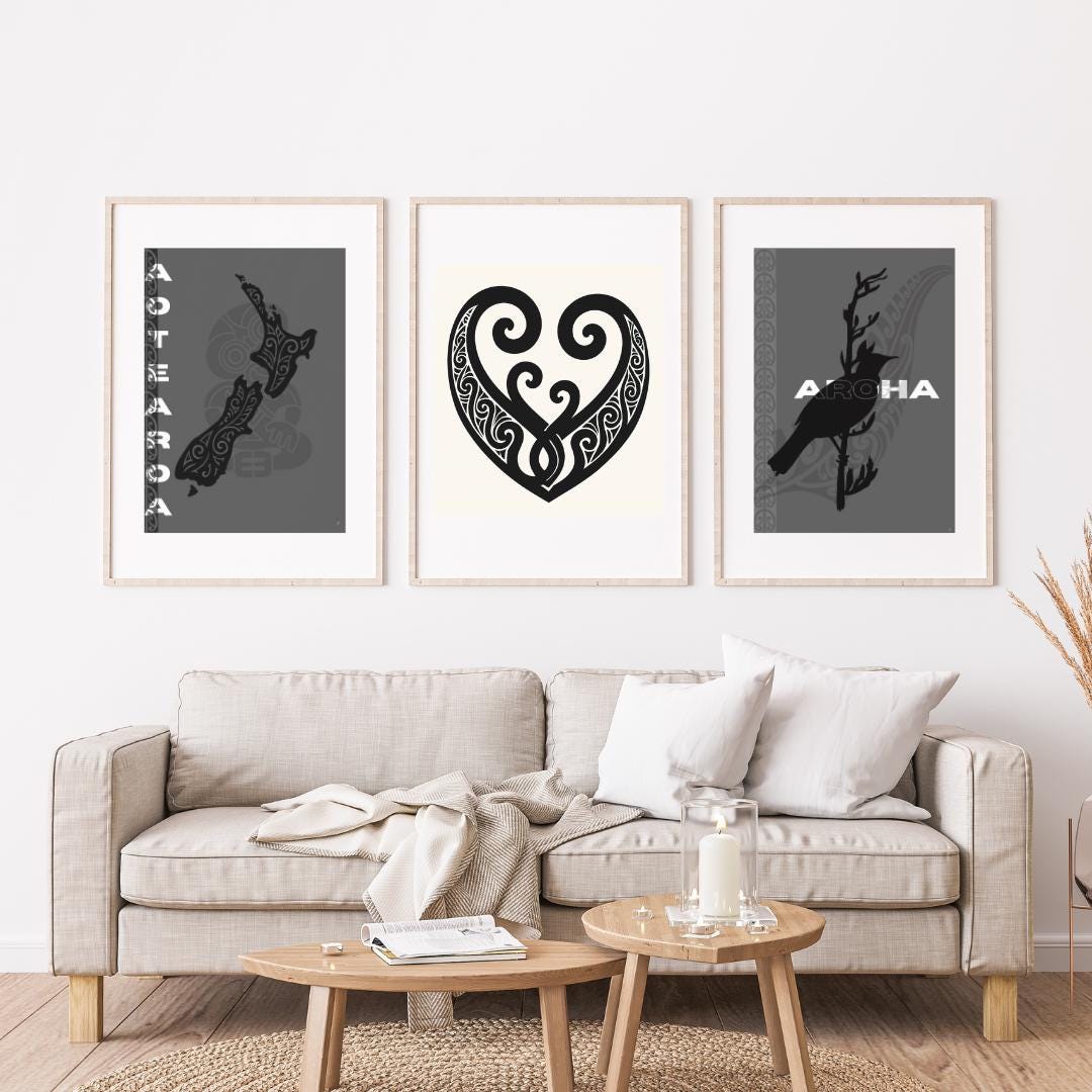 Māori Tūī Bird Print: Aroha Aotearoa Silhouette (digital Download) - Etsy