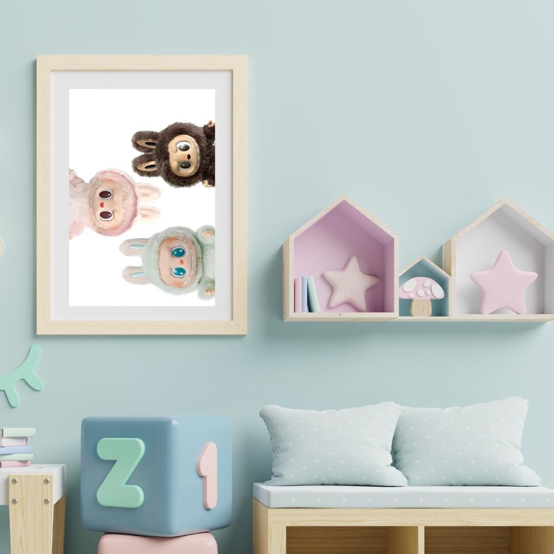 Labubu Digital Wall Art, Printable Labubu Macaron Collection, Instant ...